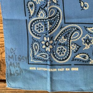Vintage | Accessories | Vintage Fast Color Sky Blue Paisley Bandana ...